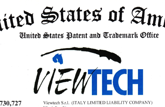 TradeMark registered in the USA - TM certificate | VIEWTECH news